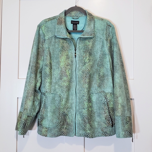 Dialogue | Jackets & Coats | Dialogue Snake Skin Print Faux Leather Zip ...